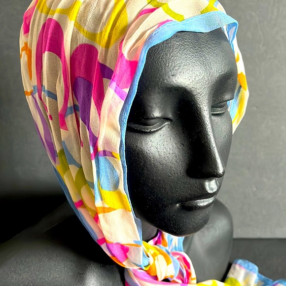 Coach | Accessories | Coach C Logo Shear Silk Long Scarf | Poshmark